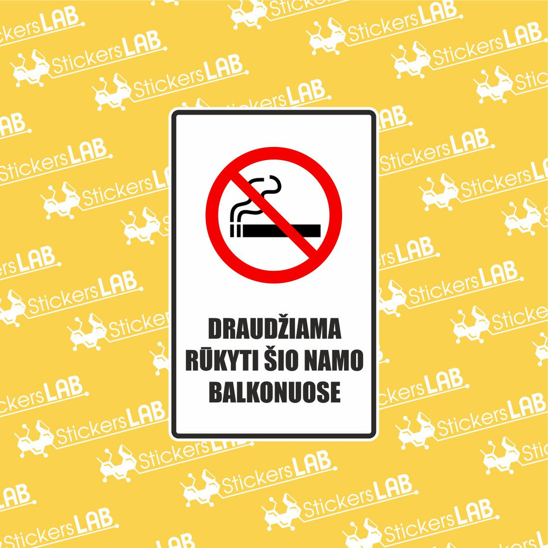 Ženklas "DRAUDŽIAMA RŪKYTI BALKONUOSE" – StickersLAB