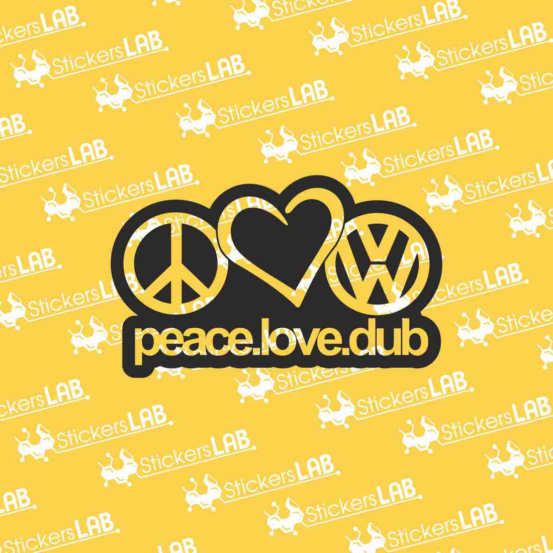 Lipdukas VW "Peace love dub" – StickersLAB